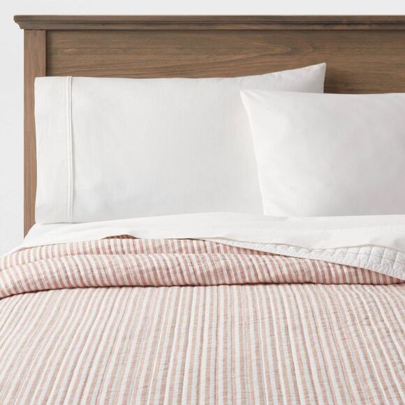 Threshold | Bedding | Threshold King Reversible Cotton Stripe Quilt ...